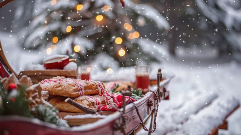 Christmas Eve Sleigh Ride stock illustration. Illustration of blankets ...