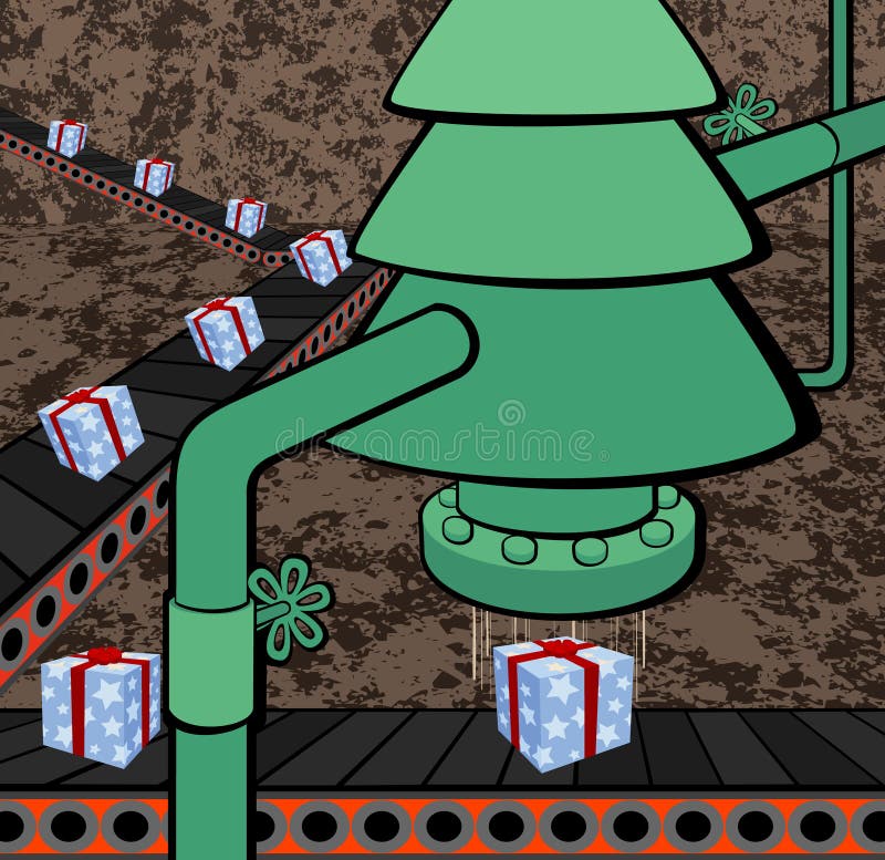 Christmas Factory stock vector. Illustration of happy - 11677345