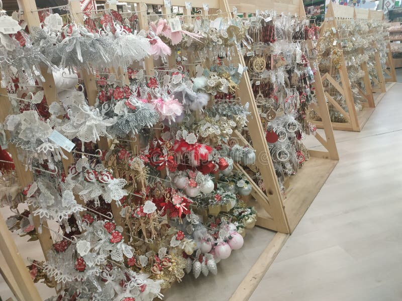 Christmas Fair. Beautiful Christmas Decorations Stock Photo - Image of ...