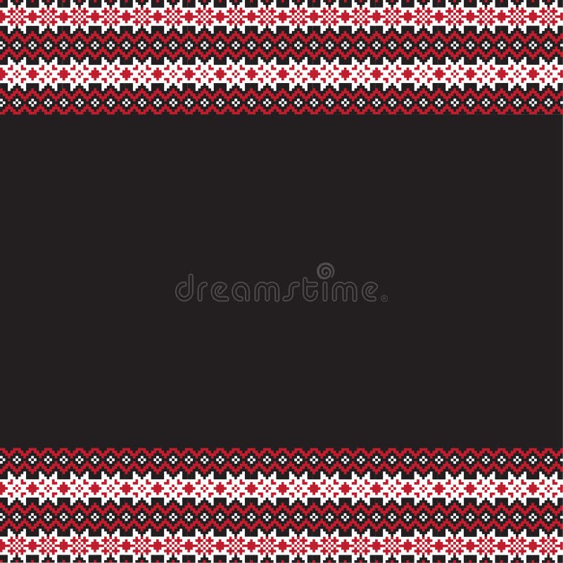 Christmas Fair Isle Border Template Stock Vector - Illustration of ...