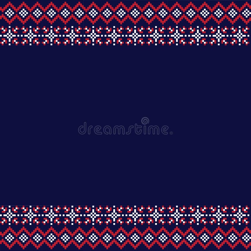 Christmas Fair Isle Border Template Stock Vector - Illustration of ...