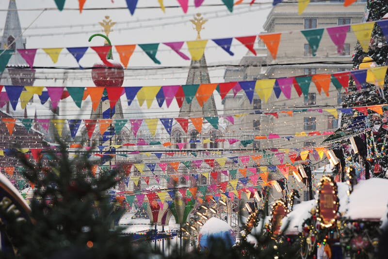 Christmas Fair on Red Square in Moscow Editorial Photography - Image of ...