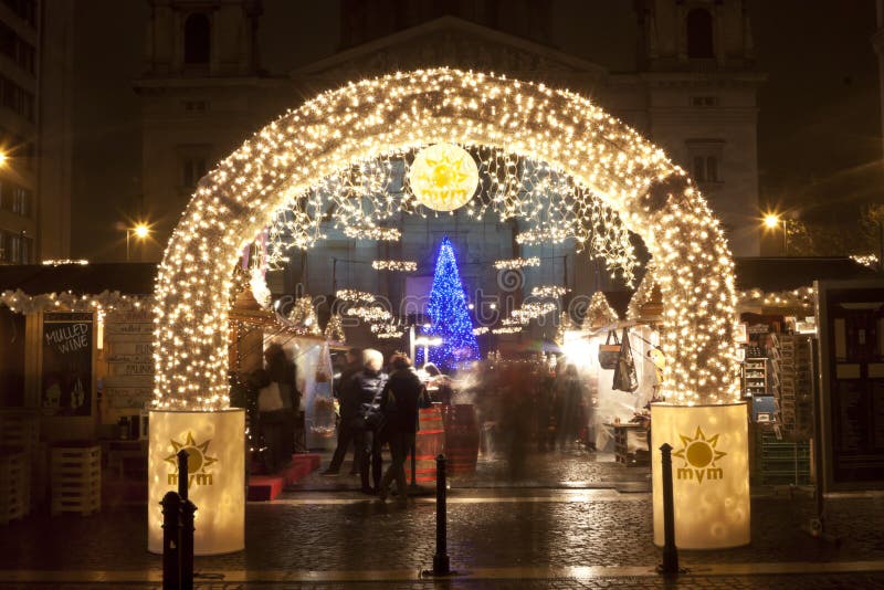 Christmas fair in Budapest editorial photography. Image of advent ...