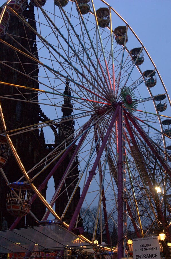 Christmas Fairground Wheel, Edinburgh Editorial Stock Photo - Image of ...