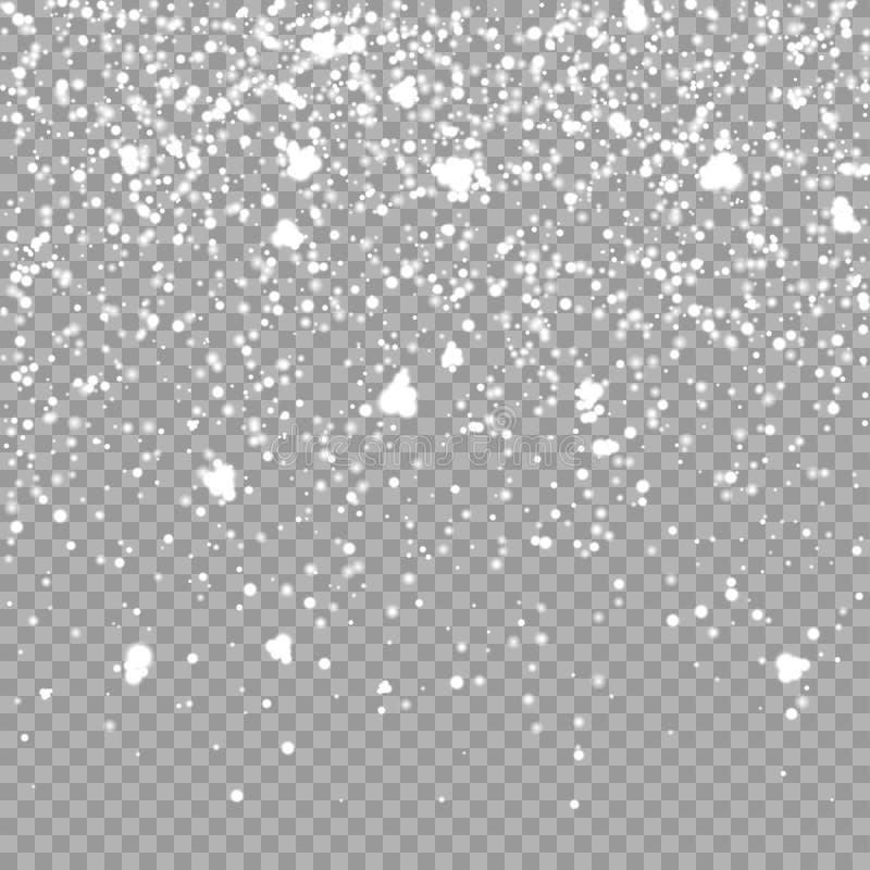 Christmas Falling Snow Overlay on Transparent Background. Snowflakes ...