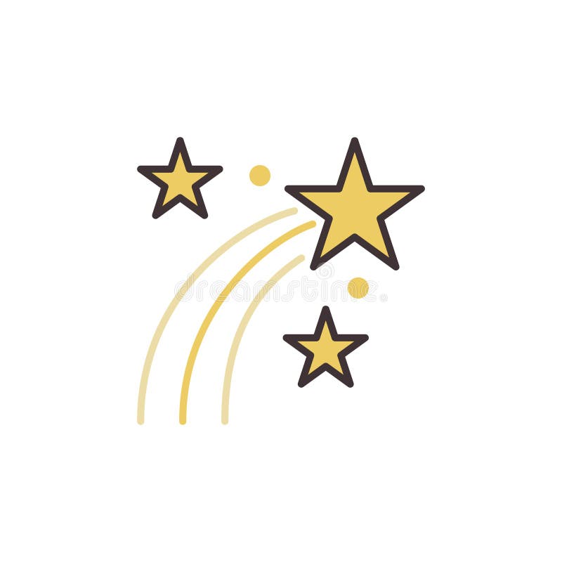 Christmas Falling Star Vector Concept Colored Icon Stock Vector ...