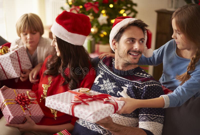 Christmas with family stock image. Image of decoration - 78668207