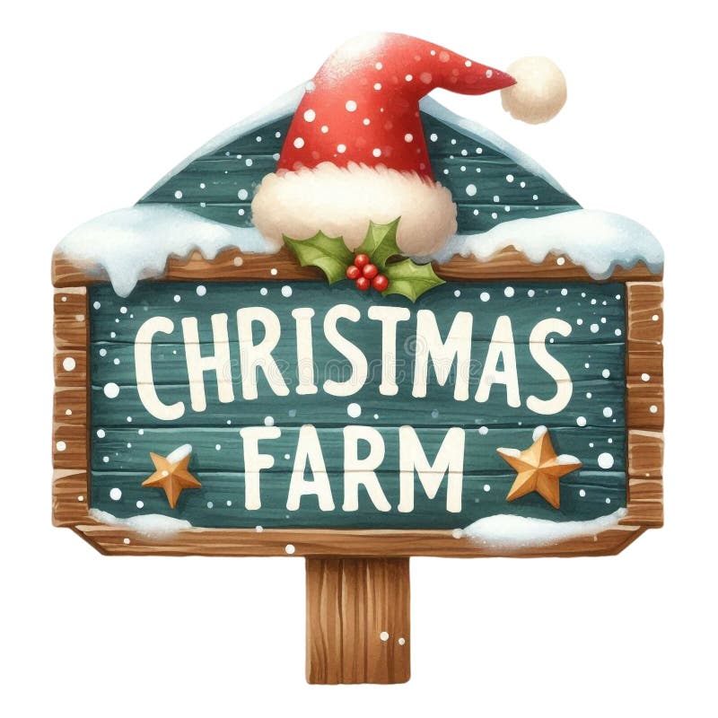 Christmas Farm Sign Board Sublimation Stock Illustration - Illustration ...