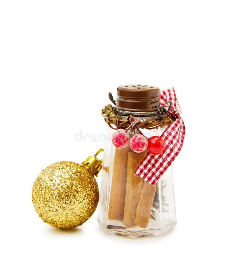 Christmas Festive Cinnamon Jar Stock Photo - Image of white, winter ...