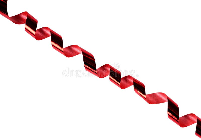 Shiny Red Christmas Tape Spiral, Isolated Stock Image - Image of ...