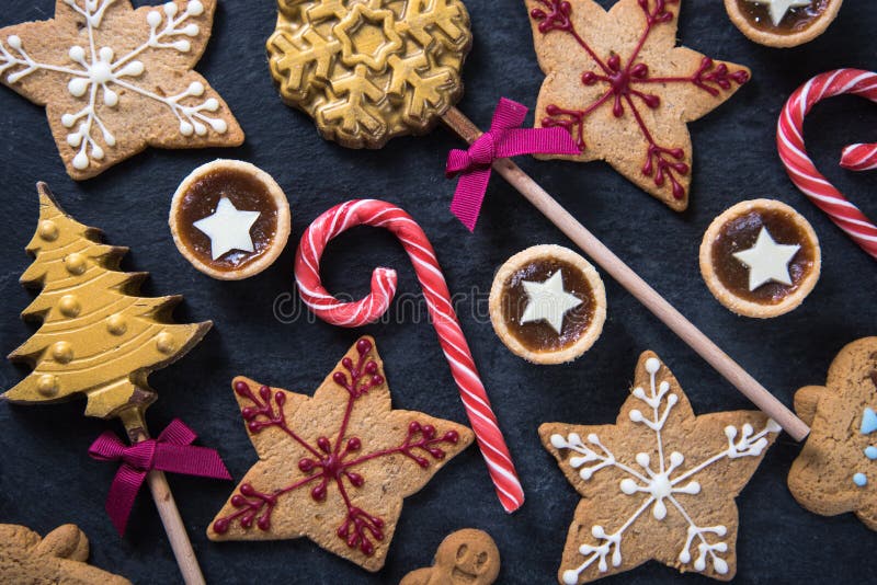 Christmas Festive Sweets Food Background Stock Photo - Image of ...