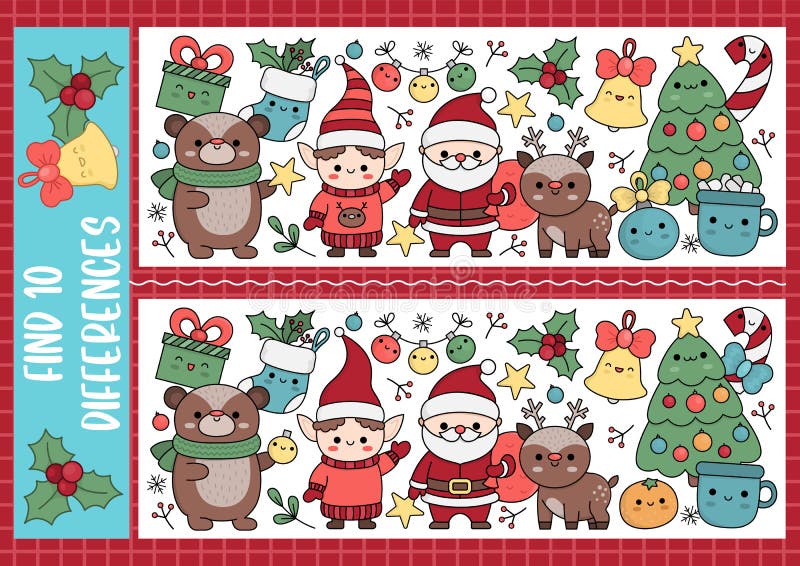Christmas Find Differences Game for Children. Attention Skills Activity ... Christmas Find Differences Game for Children. Attention Skills Activity ...