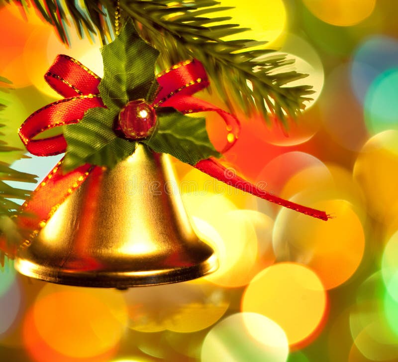 Christmas Fir Tree with Colorful Lights Close Up Stock Photo - Image of ...