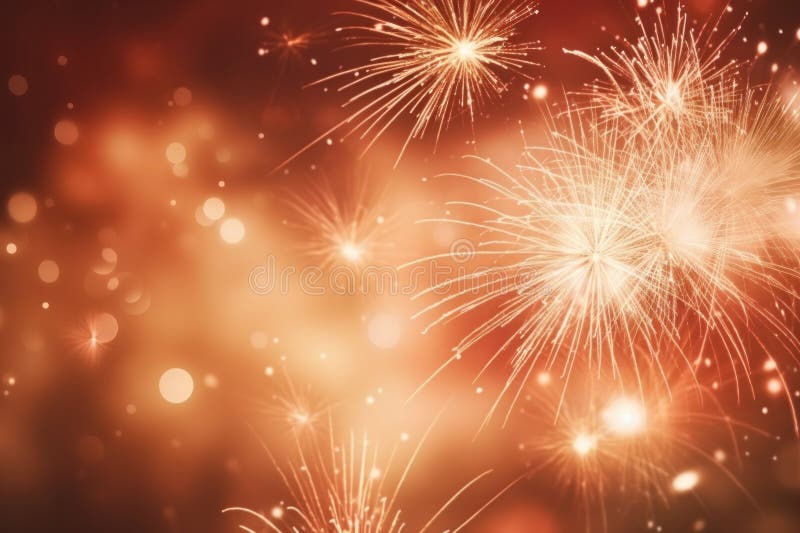 Christmas Fireworks Background with Blurred Lights, Stock Photo - Image ...