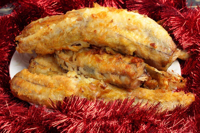 Christmas fish stock photo. Image of dish, fish, plate - 61941344