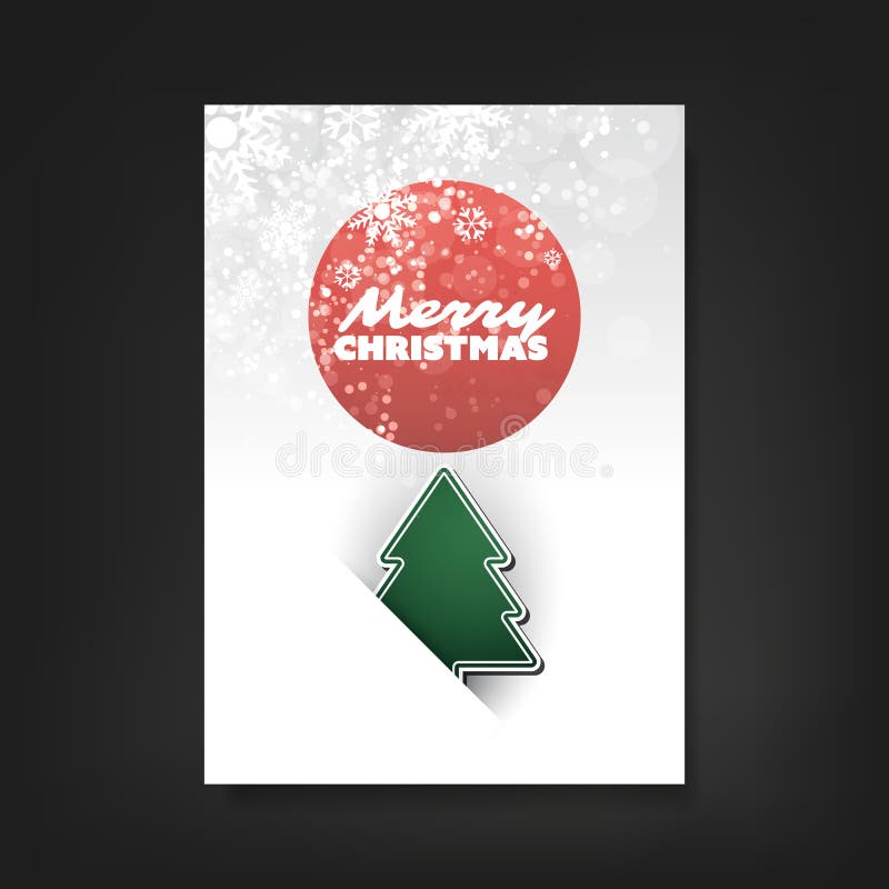 Christmas Flyer or Cover Design with Christmas Tree and White Sparkling ...