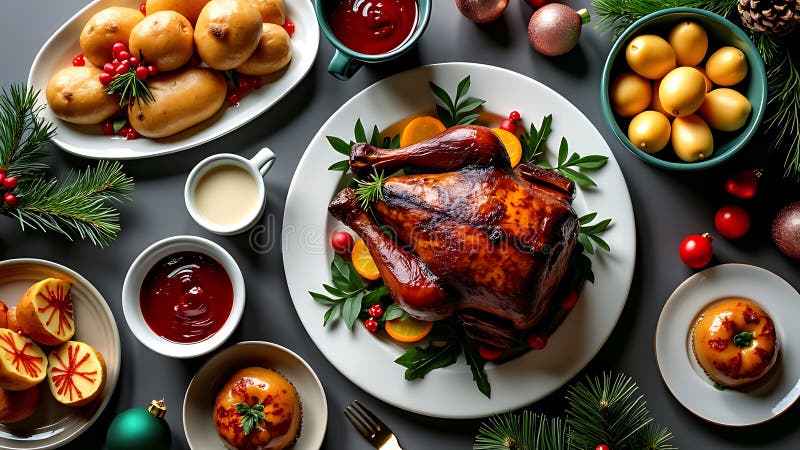 A Very Merry Menu: Christmas Comfort Foods Stock Illustration ...