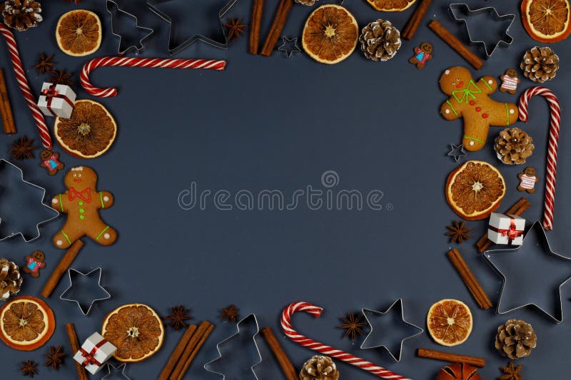 Christmas food frame stock photo. Image of holiday, festive - 295312866