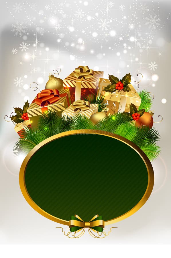 Christmas Vertical Decorated Frame Stock Vector - Illustration of ...