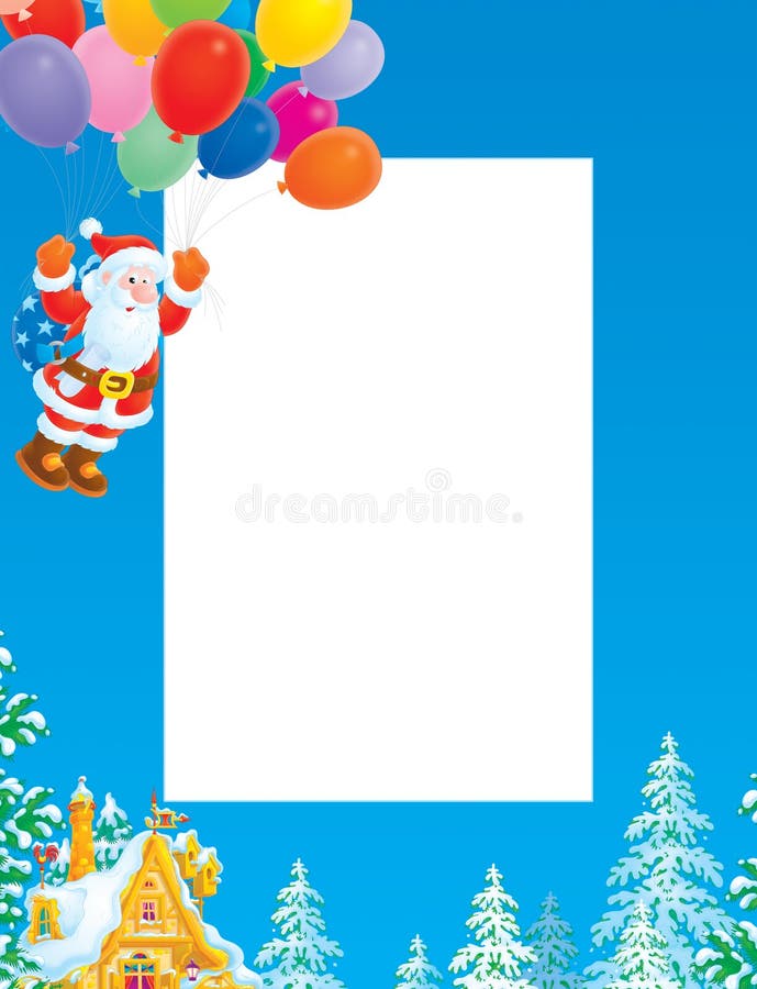 Christmas Photo Frame / Border with Santa Claus Stock Illustration ...