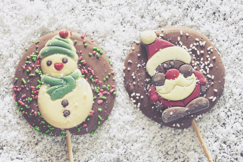 Christmas Frame with Chocolate Figure Stock Photo - Image of christmas ...