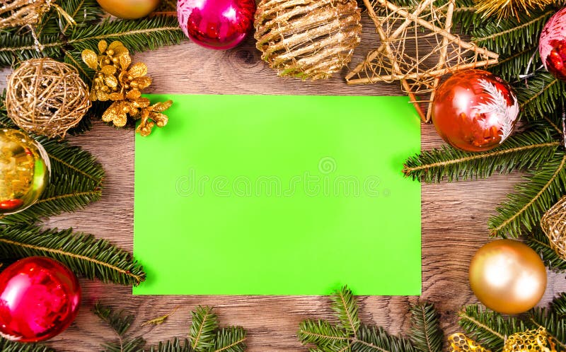 Christmas Frame for Congratulations Stock Photo - Image of decor ...