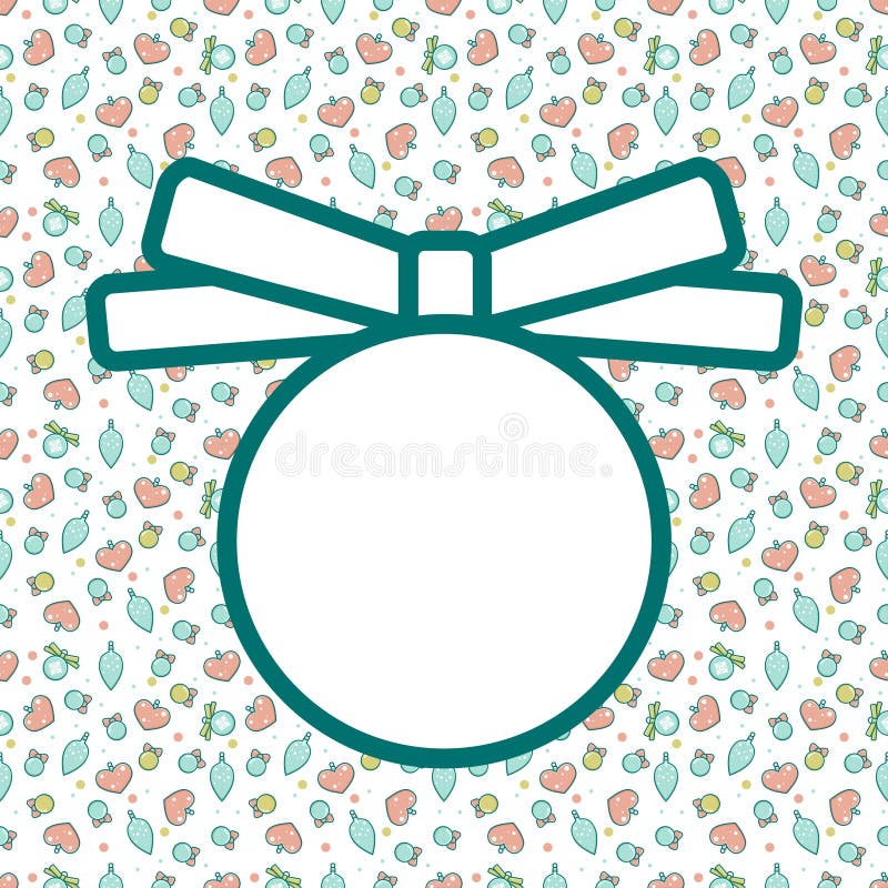 Christmas Frame with Pattern. Empty Template for Greeting Card or ...