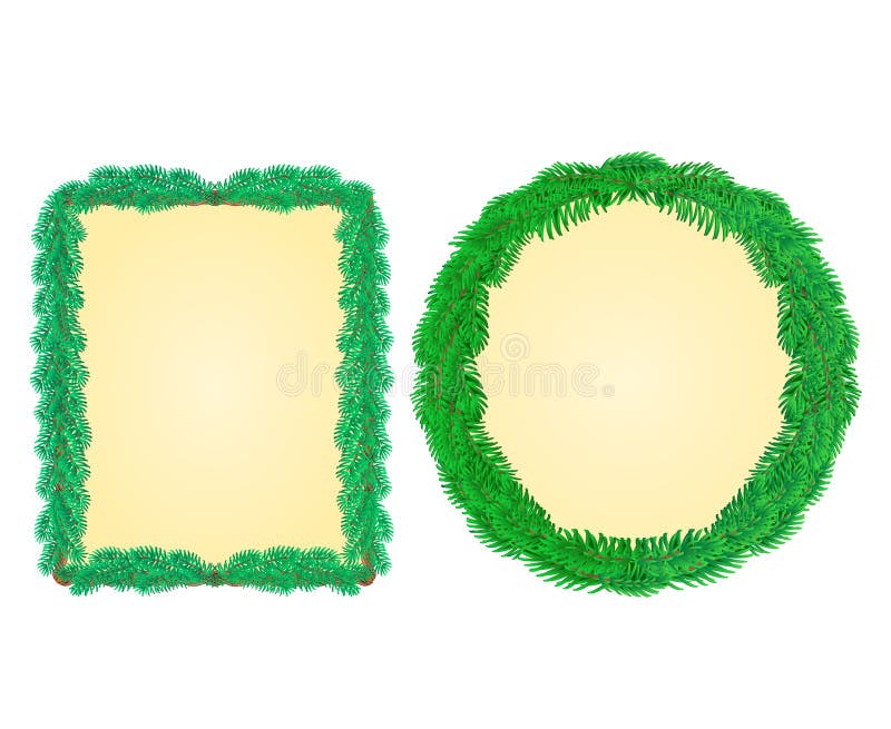Christmas Frame Rectangle and a Circle Vector Stock Vector ...
