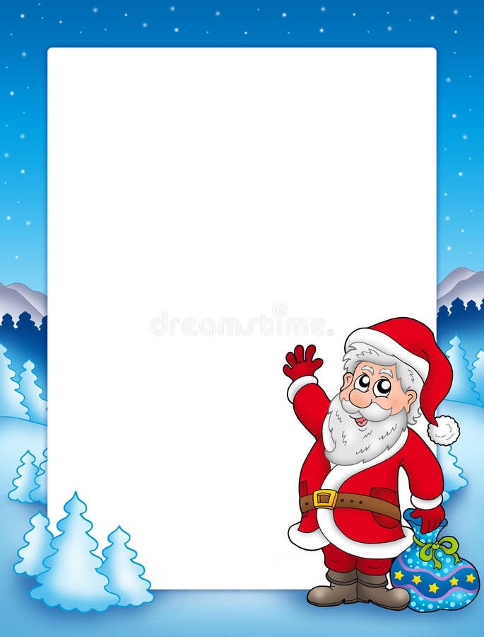 Christmas Frame with Santa Claus 2 Stock Illustration - Illustration of ...