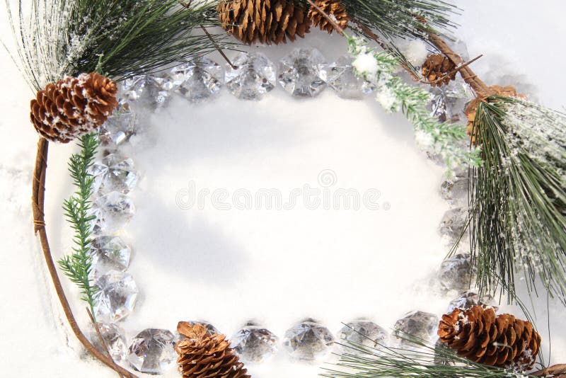 Christmas frame stock image. Image of snow, needles, holiday - 30004149