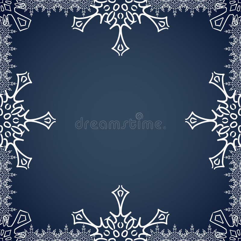 Christmas Frame with Snowflakes on the Edges Stock Vector ...