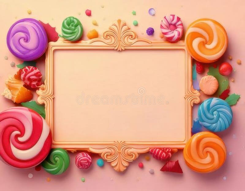 A Christmas Frame Surrounded by Candies at 13-11-2024 Stock ...