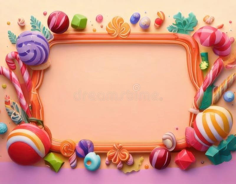 A Christmas Frame Surrounded by Candies at 13-11-2024 Stock ...