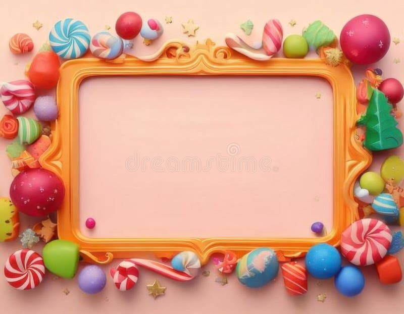 A Christmas Frame Surrounded by Candies at 13-11-2024 Stock ...