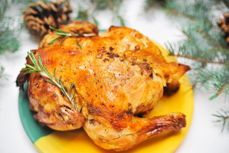 Fried Chicken on a Christmas Background Stock Image - Image of gourmet ...