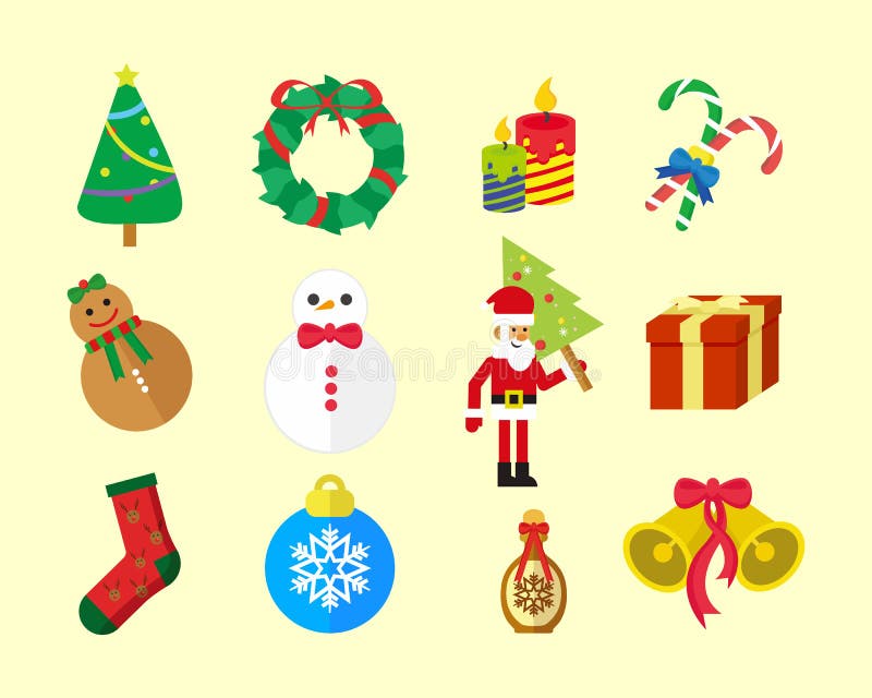 Christmas Fun Vector Icon Pack Stock Vector - Illustration of cute ...