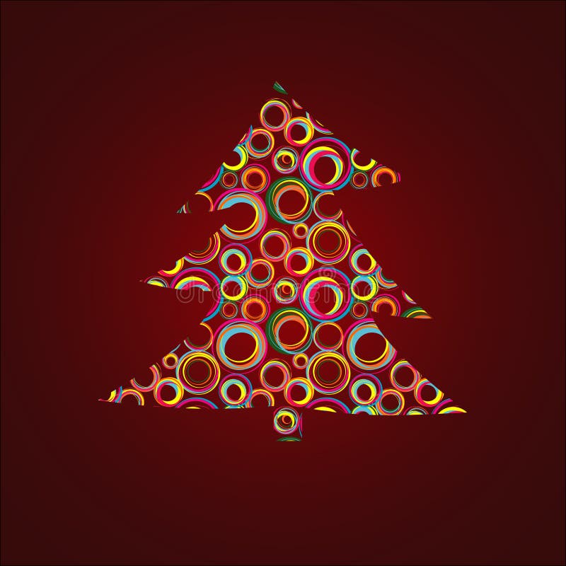 Christmas fur tree. stock vector. Illustration of greeting - 12129691