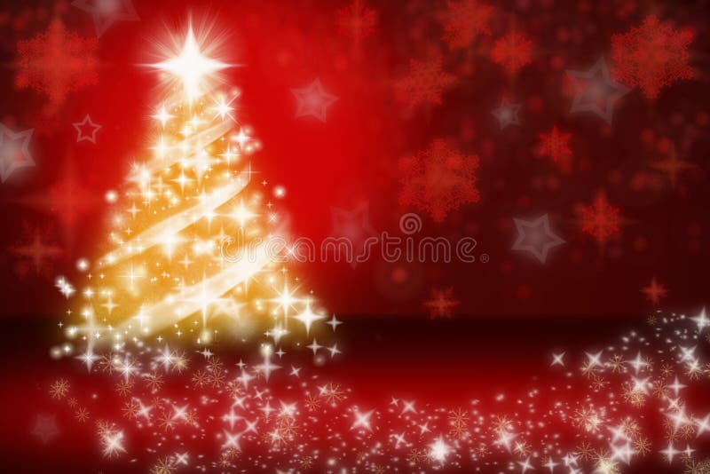 Christmas Fur-tree with Snowflakes Stock Illustration - Illustration of ...