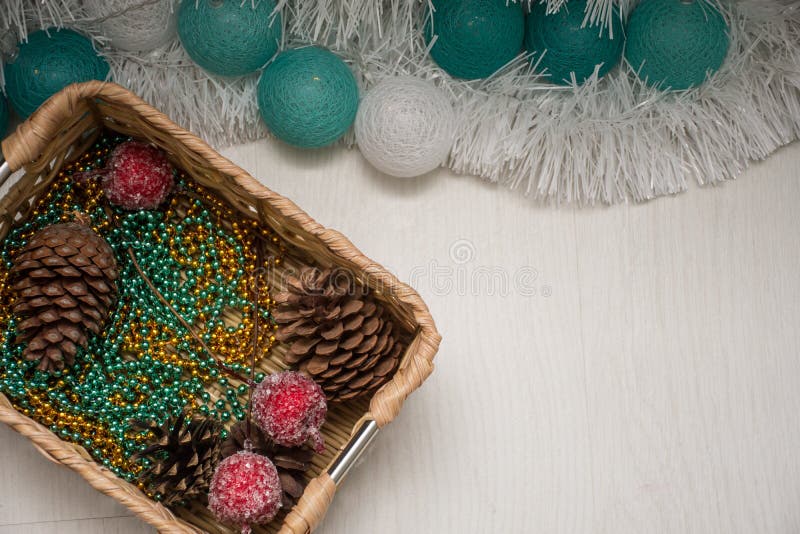 Christmas garland box stock photo. Image of frozen, round - 165810612
