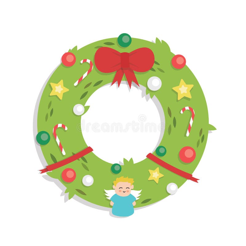 Christmas Garland Cartoon Flat Style Stock Vector - Illustration of ...