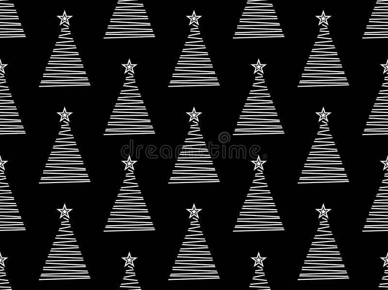 Christmas Geometric Tree with Star Pattern on Black Background Stock ...
