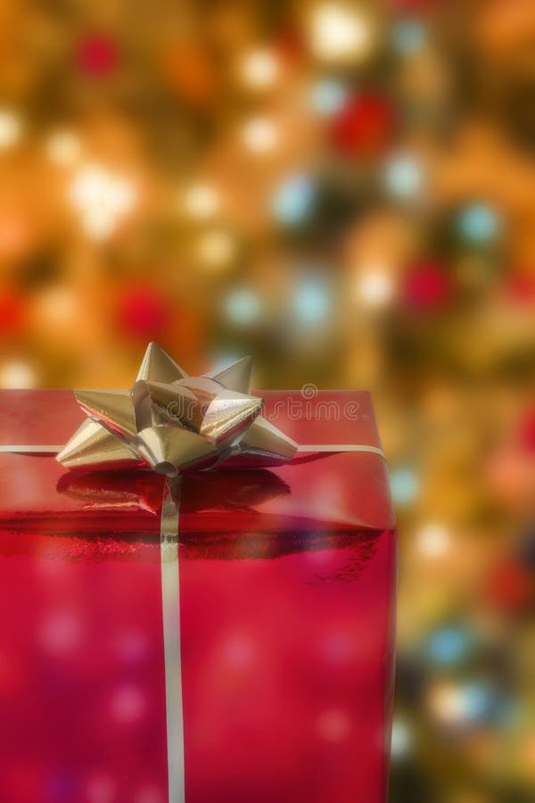 Christmas Presents with Something Bright and Magical Coming from Stock ...