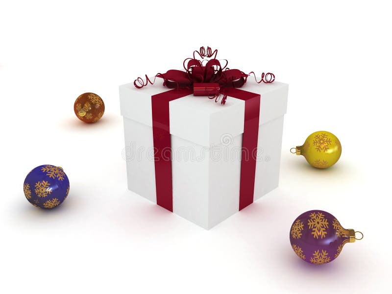 Christmas Gift Box and Christmas Balls Stock Illustration ...