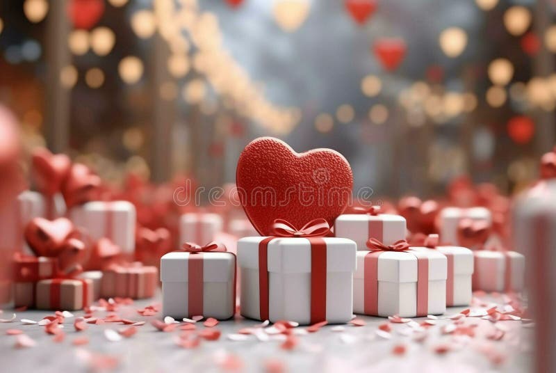 Christmas Gift Box with Heart Heart Shaped Box with Christmas ...