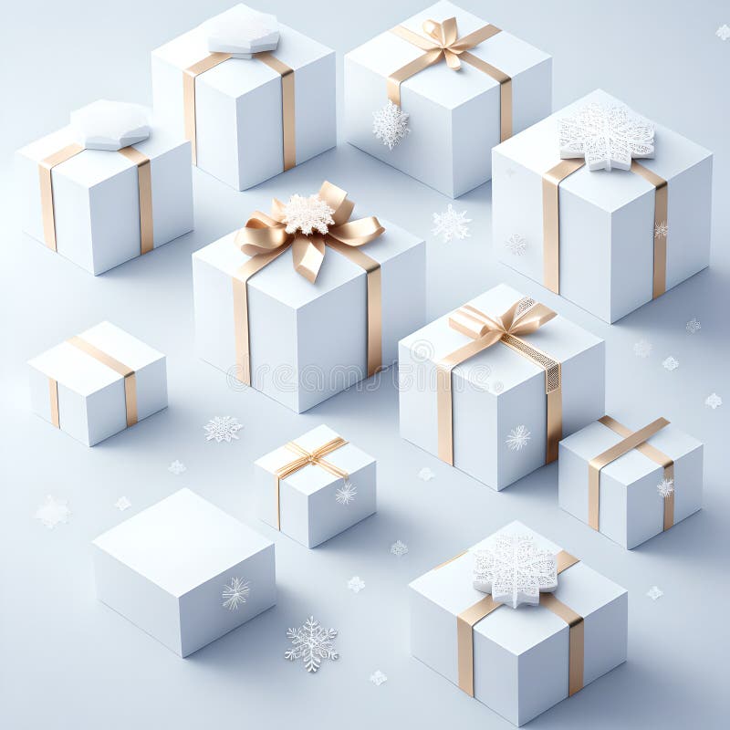 Christmas Gift Box White Color Wallpaper Stock Illustration ...
