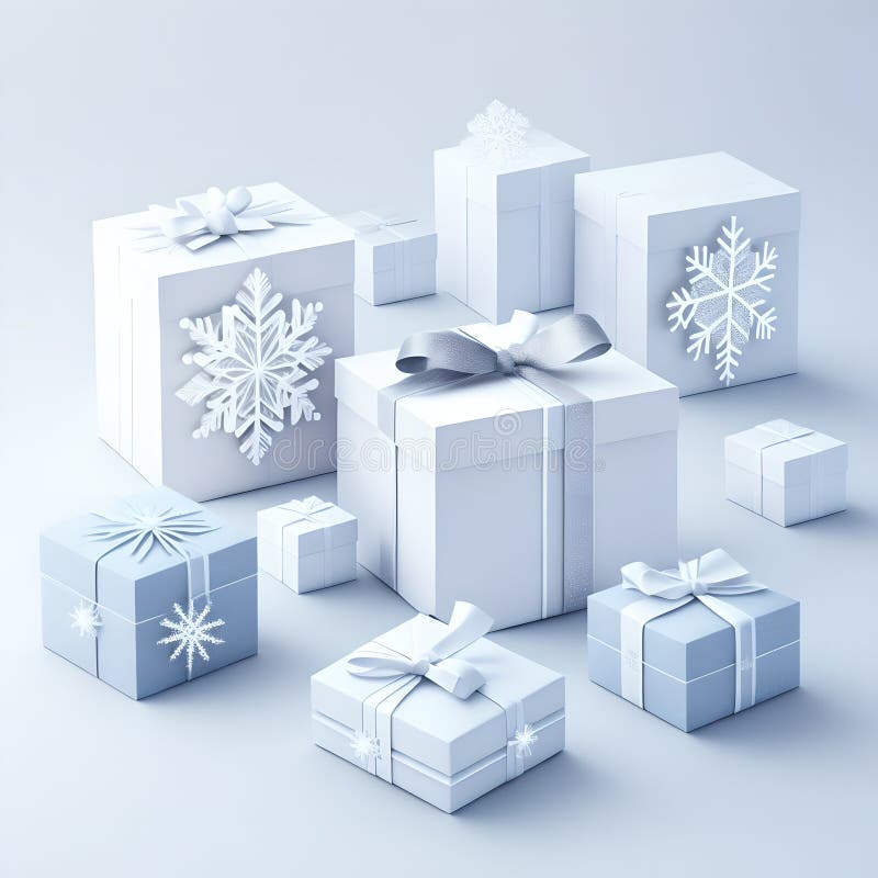 Christmas Gift Box White Color Wallpaper Stock Illustration ...