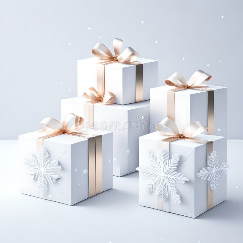 Christmas Gift Box White Color Wallpaper Stock Illustration ...