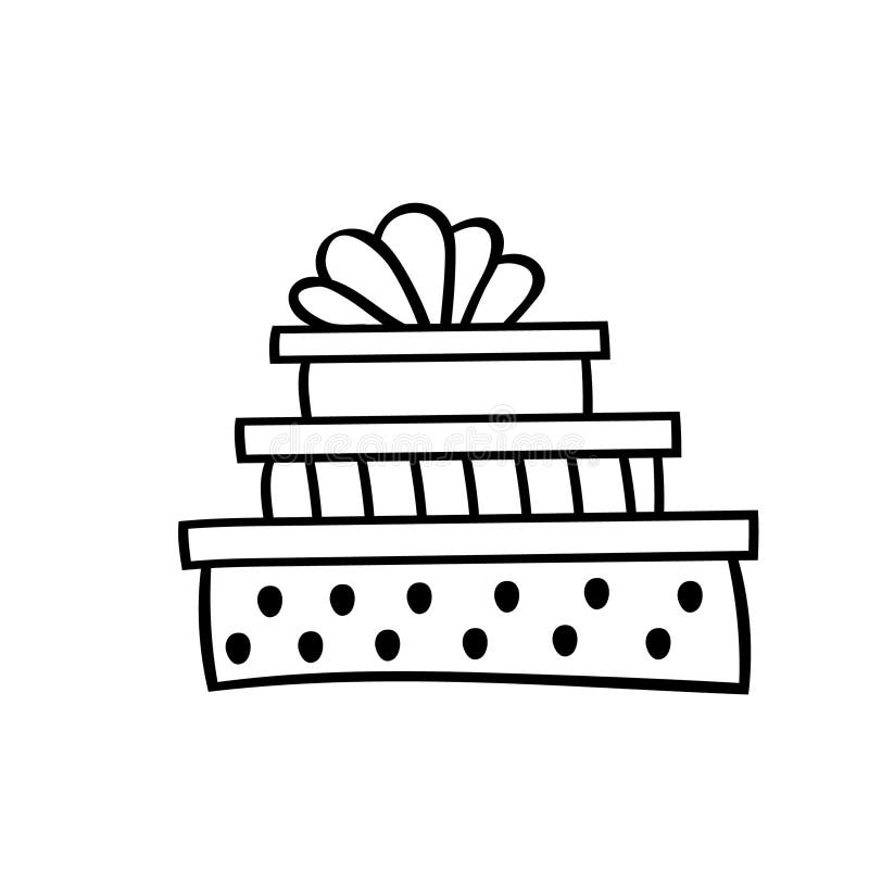 Gift Wrapping. Vector Illustration in Doodle Style. Isolated Object on ...