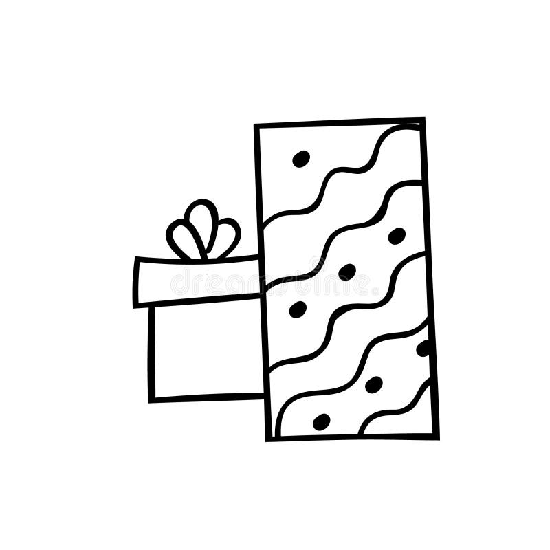 Gift Wrapping. Vector Illustration in Doodle Style. Isolated Object on ...