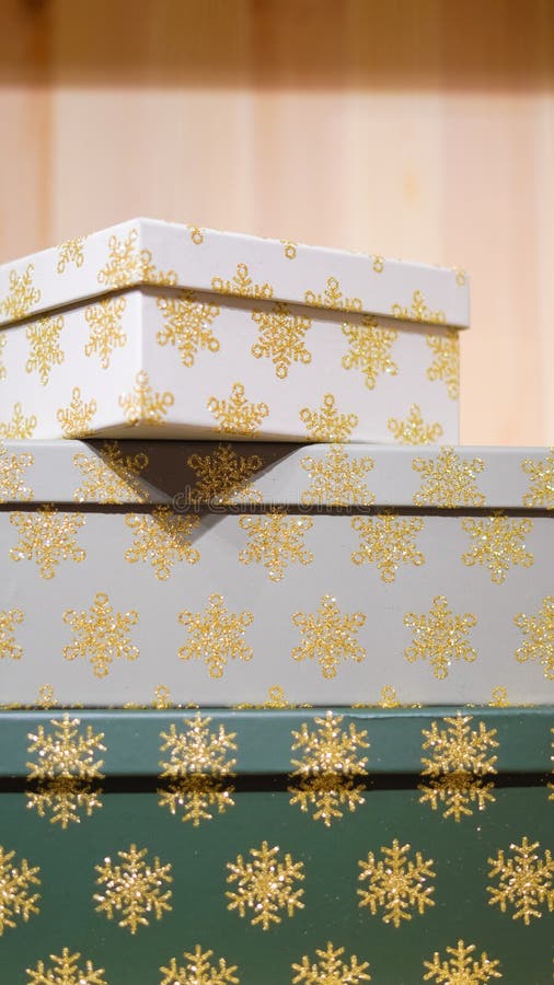 Christmas Gift Boxes with Festive Wrapping, Ribbons, and Decorations ...